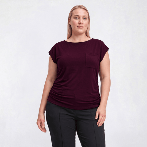 Click here for Plus Size Preswick & Moore(R) Solid Side Ruched Te... prices